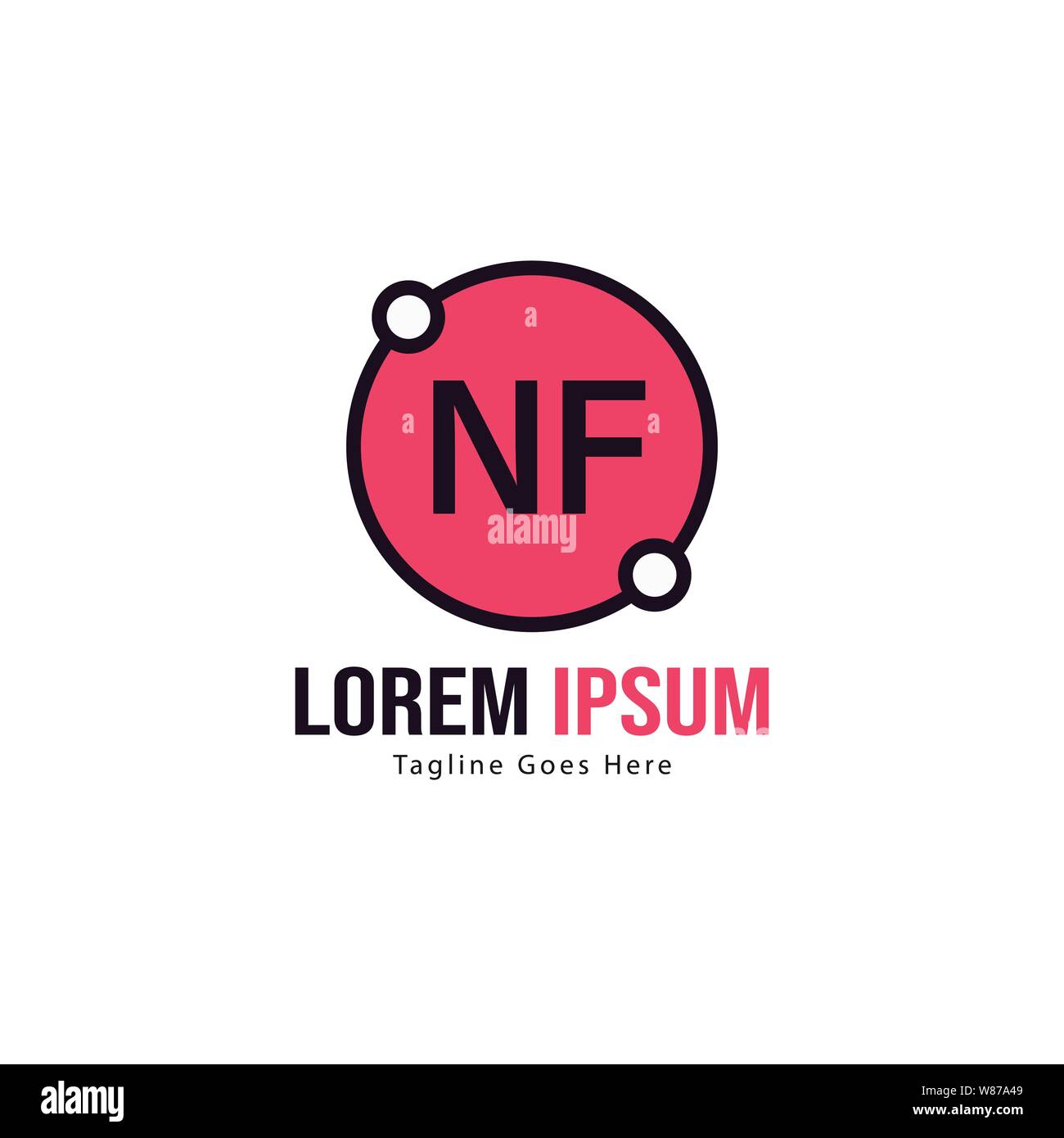 Initial NF logo template with modern frame. Minimalist NF letter logo ...