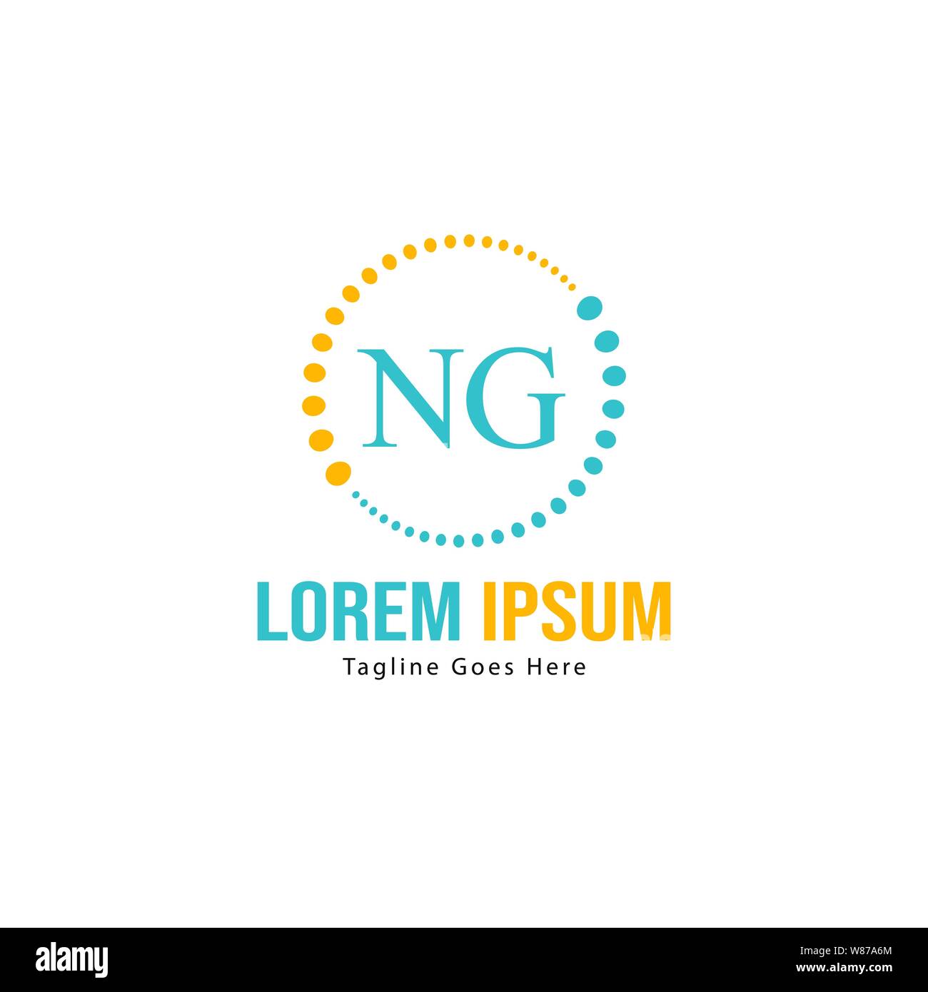 Initial NG logo template with modern frame. Minimalist NG letter logo ...