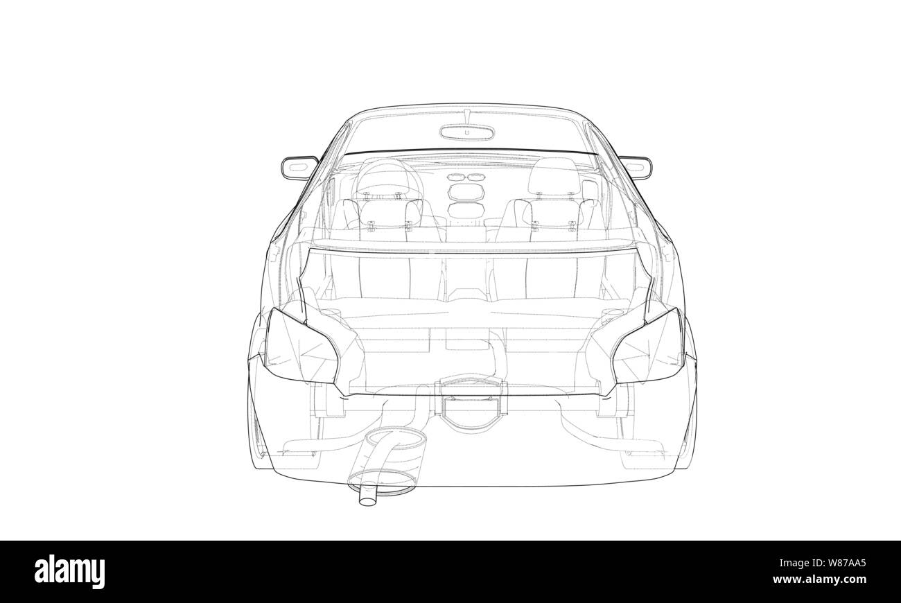 Concept car. Vector rendering of 3d Stock Vector Image & Art - Alamy