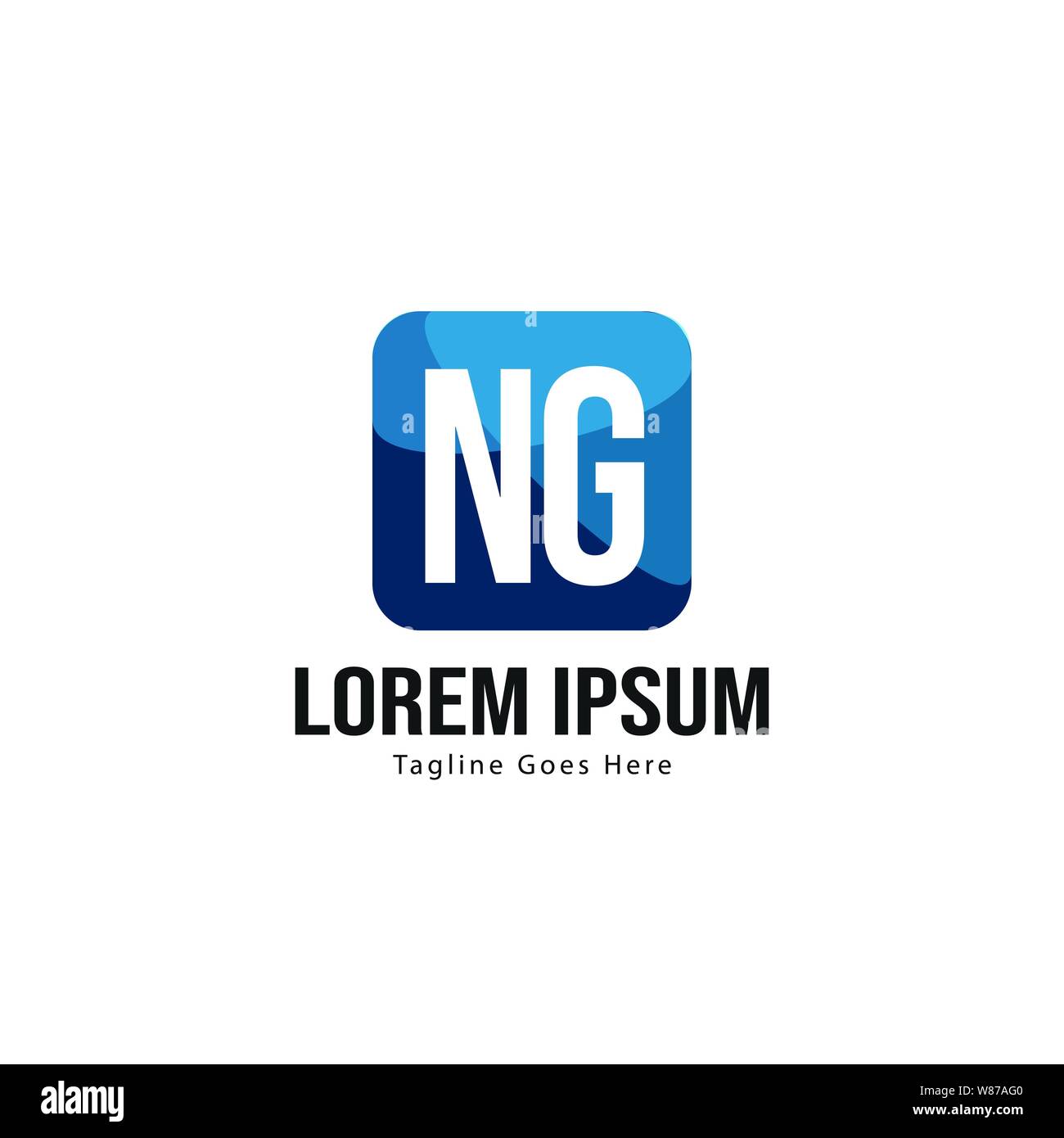 Initial NG logo template with modern frame. Minimalist NG letter logo ...