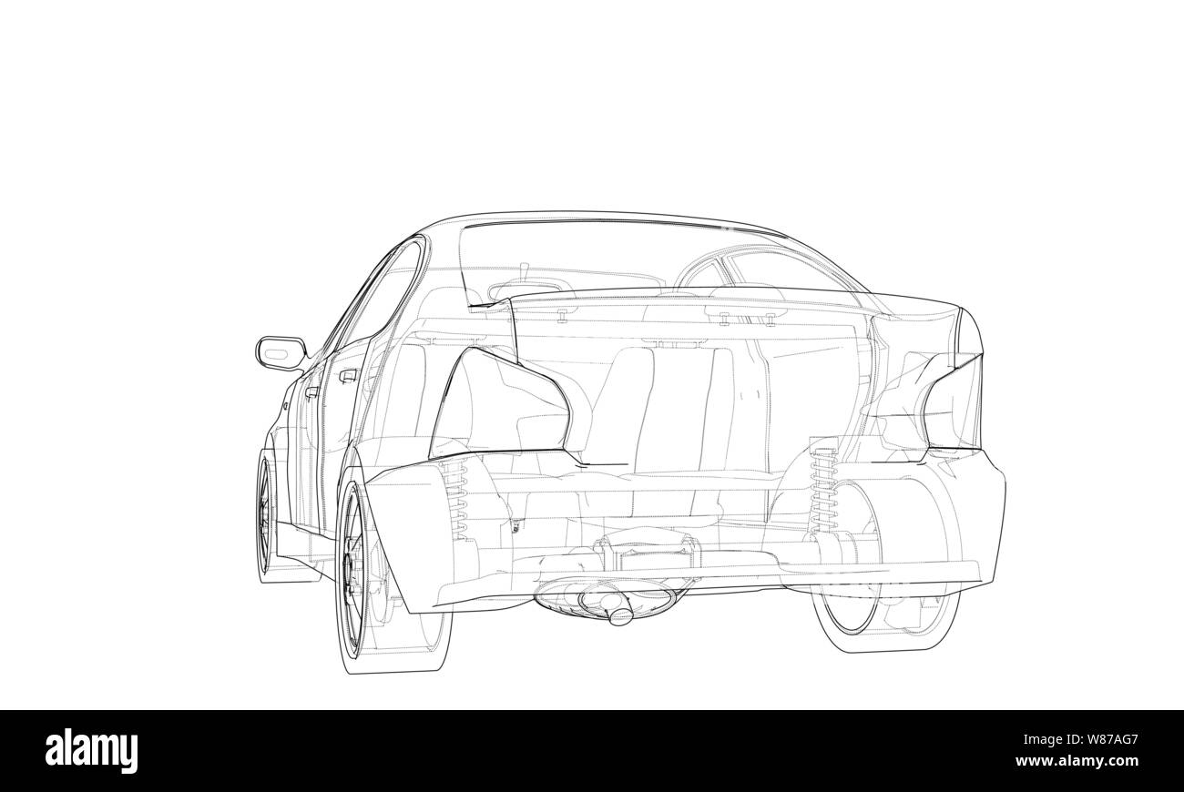 Concept car. Vector rendering of 3d Stock Vector Image & Art - Alamy