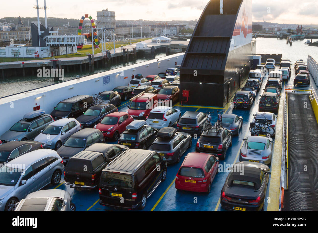 Arriving at the port of Le Havre, Normandy, France on the Brittany ...
