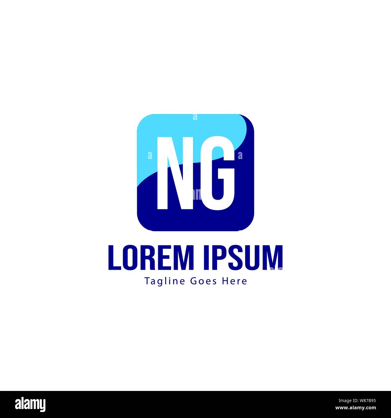Initial NG logo template with modern frame. Minimalist NG letter logo ...
