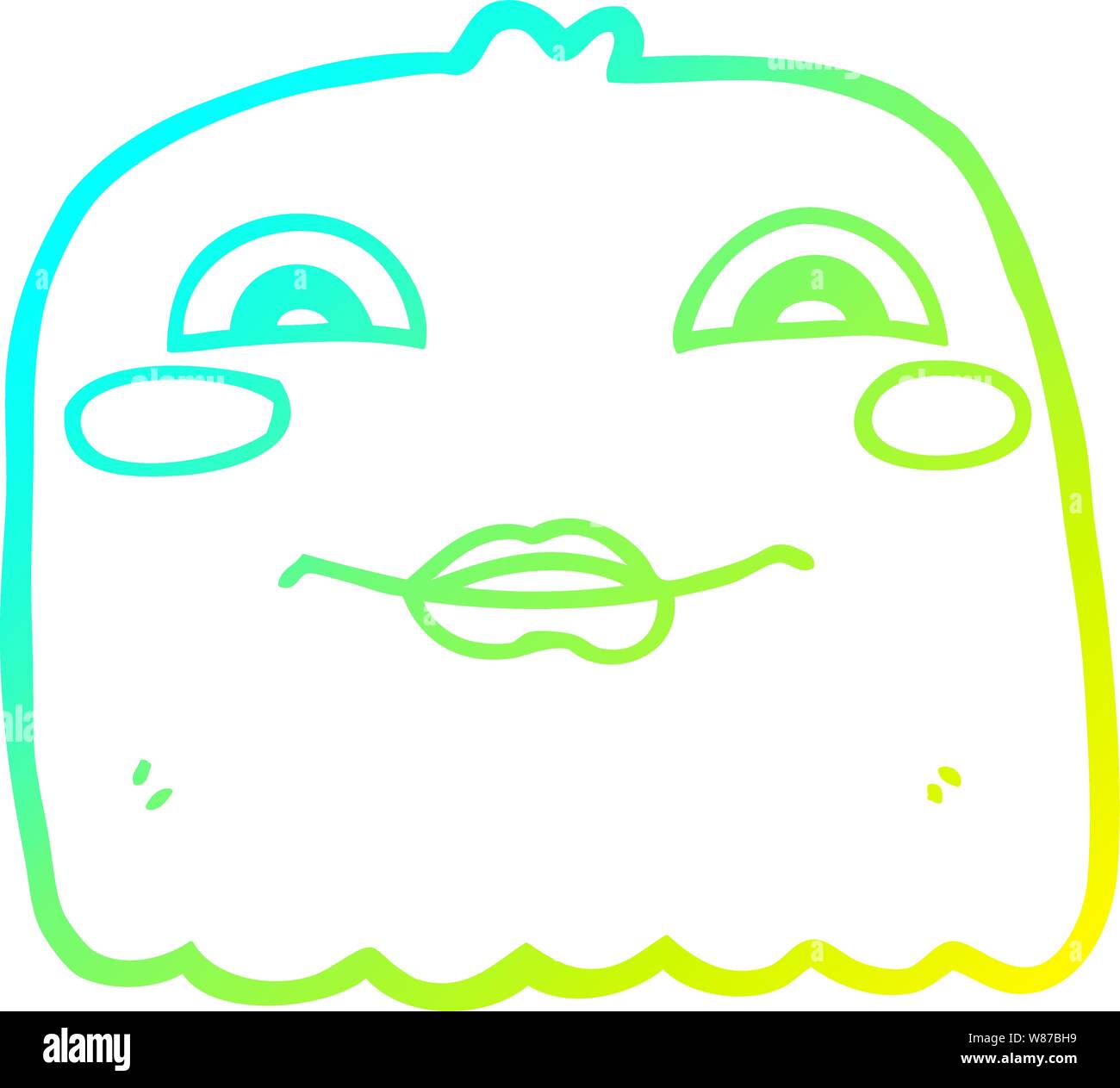 cold gradient line drawing of a cartoon ghost Stock Vector Image & Art ...