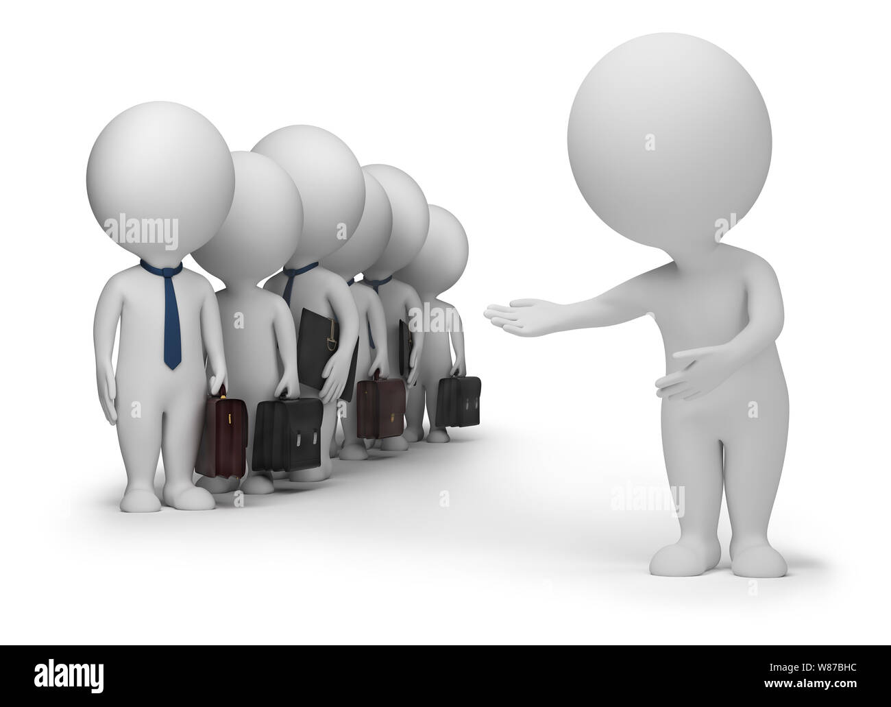 3d small people has resulted new clients. 3d image. Isolated white ...