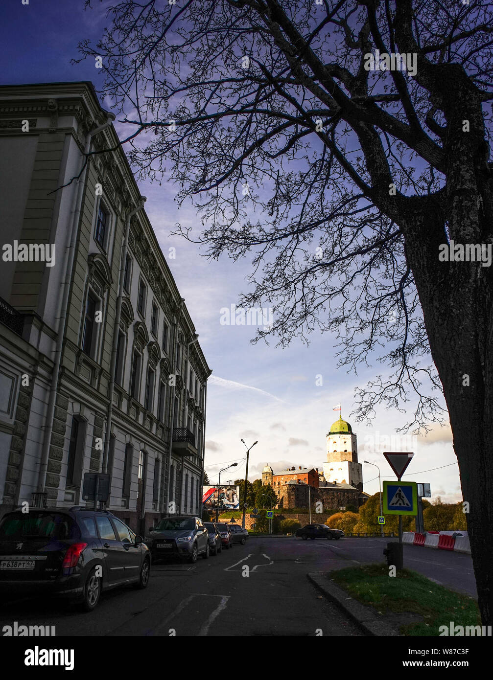 Vyborg, Russia - Oct 6, 2016. Street of Vyborg, Russia. Vyborg stands ...