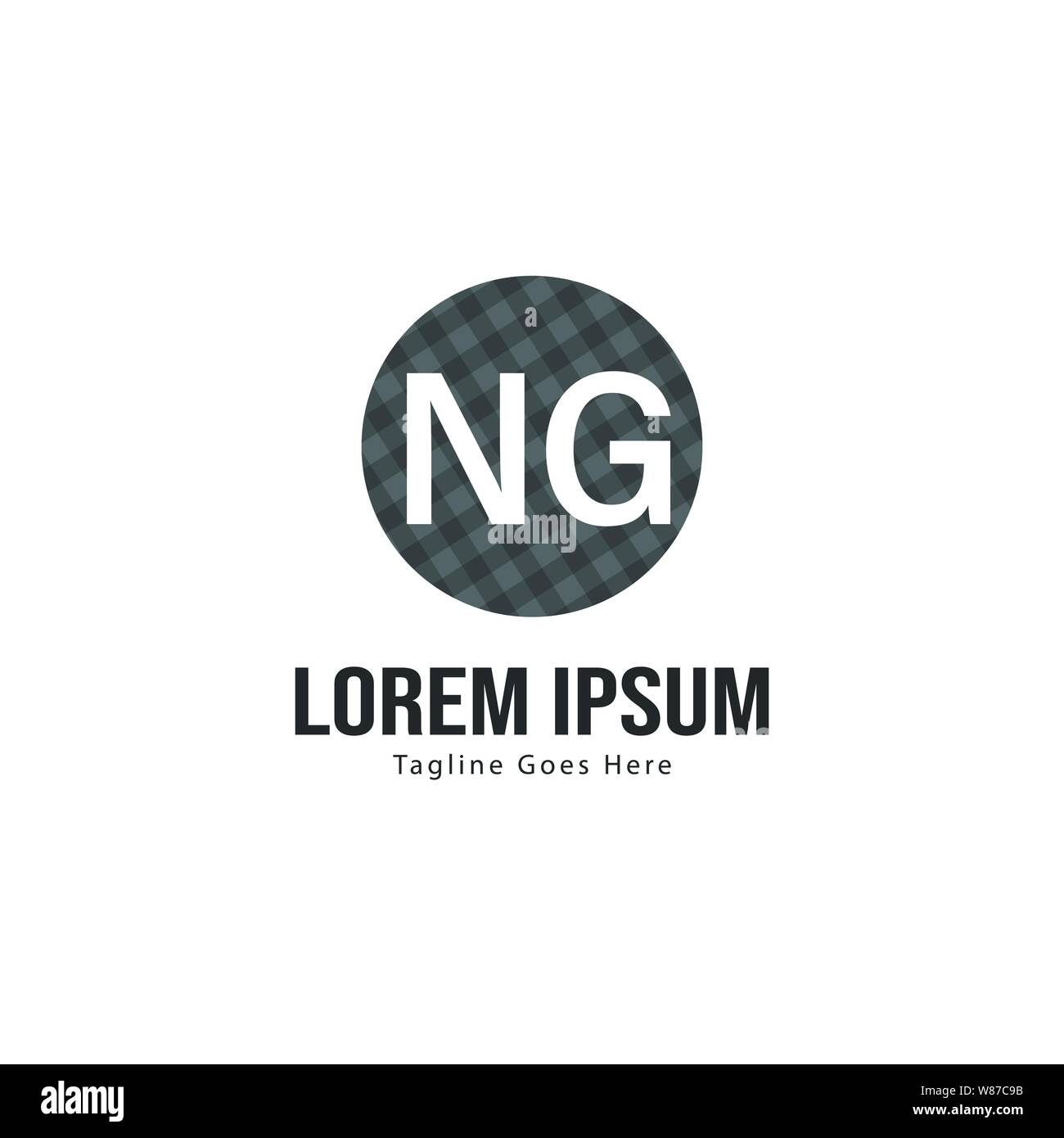 Initial NG logo template with modern frame. Minimalist NG letter logo ...