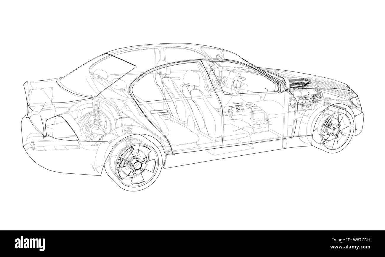 Concept car. Vector rendering of 3d Stock Vector Image & Art - Alamy