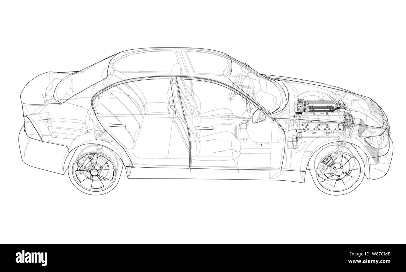 Concept car. Vector rendering of 3d Stock Vector Image & Art - Alamy
