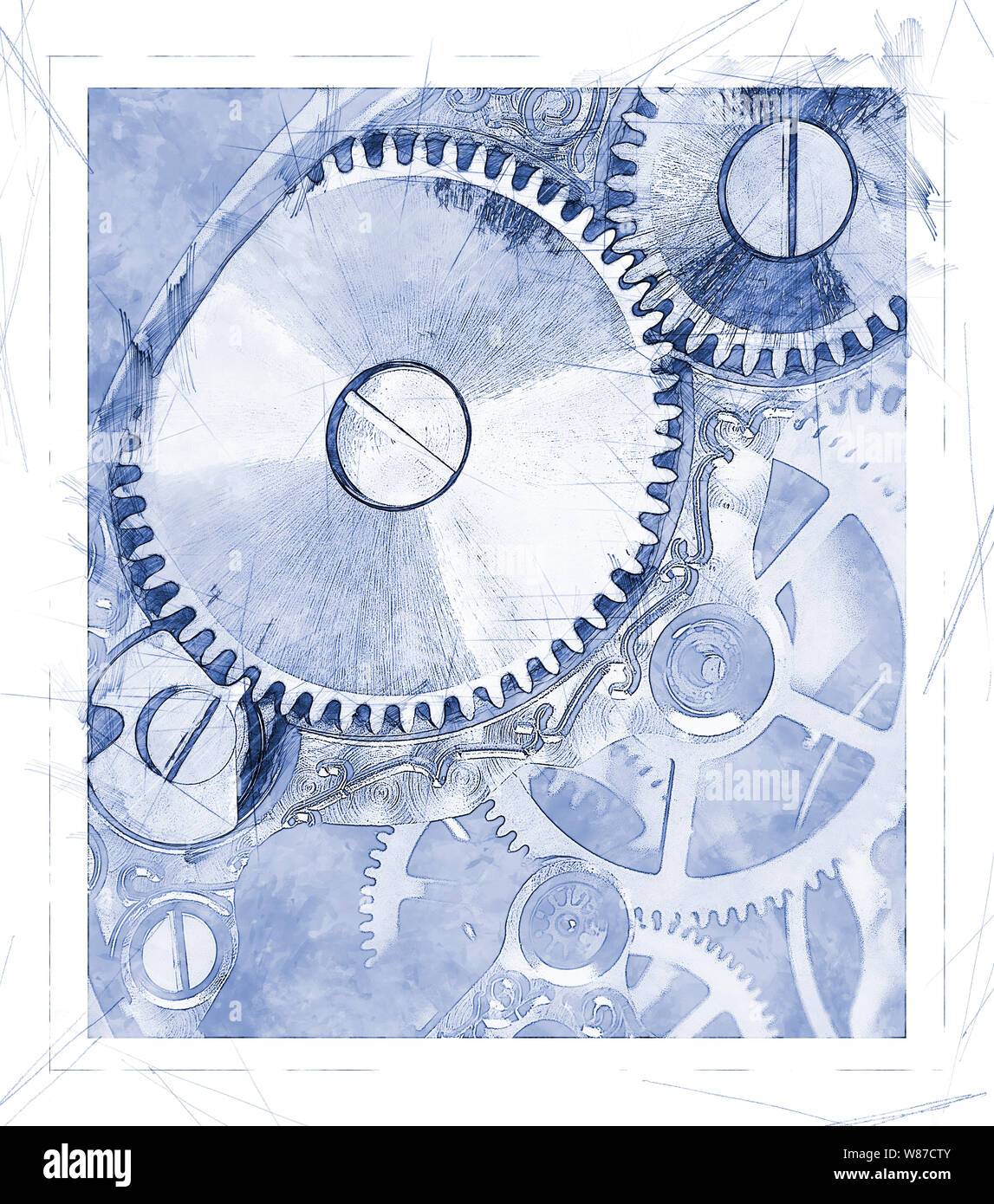Illustration sketch of a project to realise a mechanism of a luxury ...