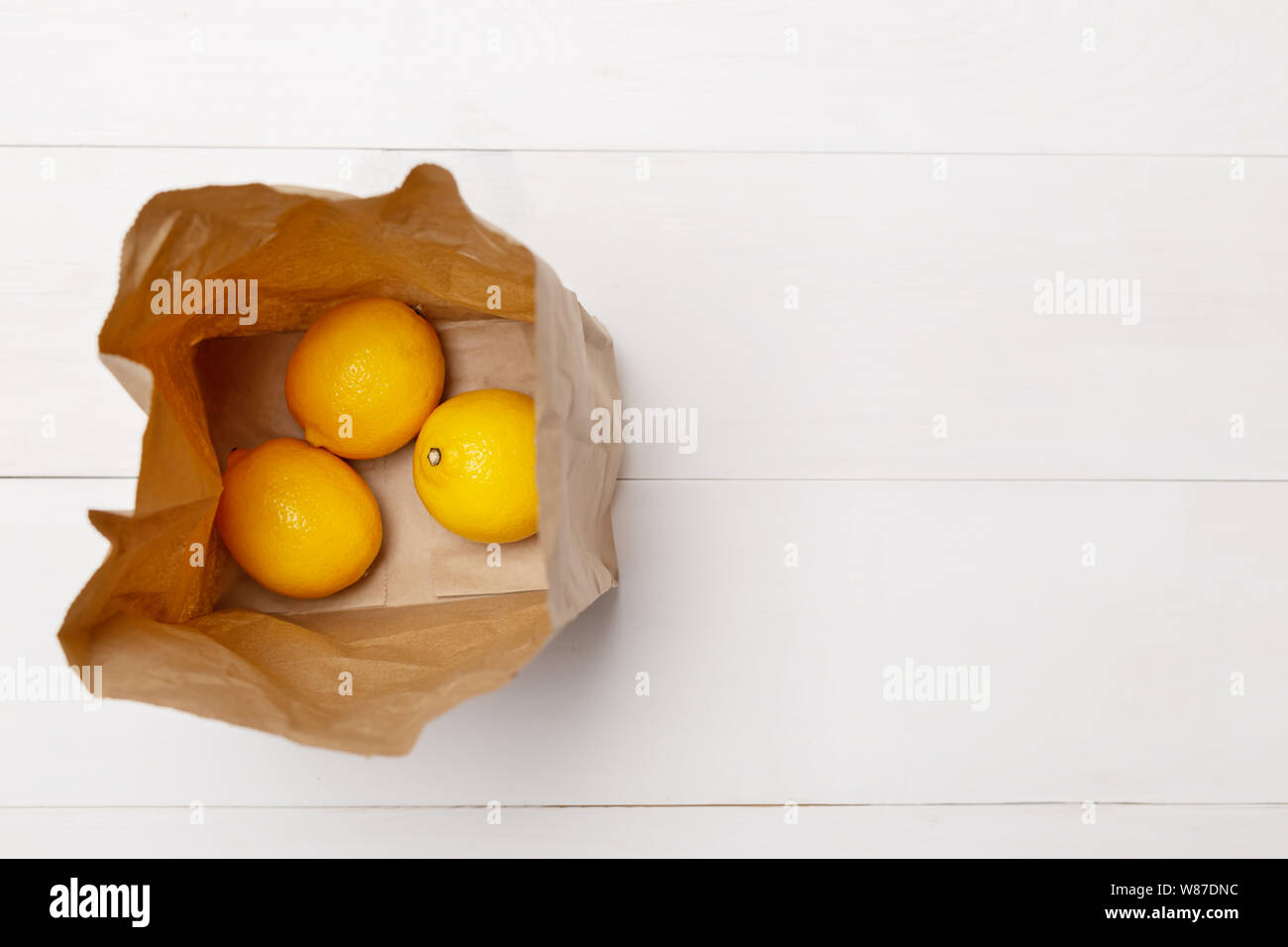 Brown paper bag from top view looking down inside at bottom Stock Photo ...