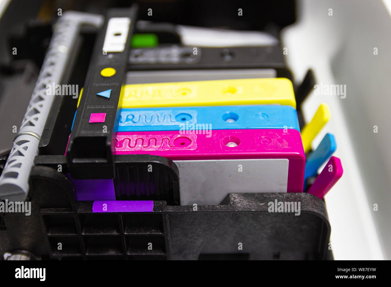 the color printer inkjet cartridge of the printer inject Stock Photo ...