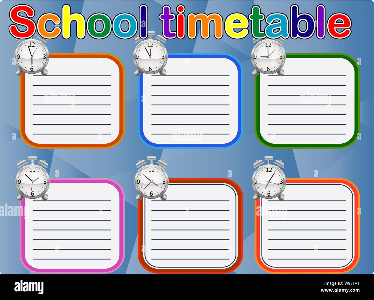 School Timetable, a weekly curriculum design template, scalable graphic ...