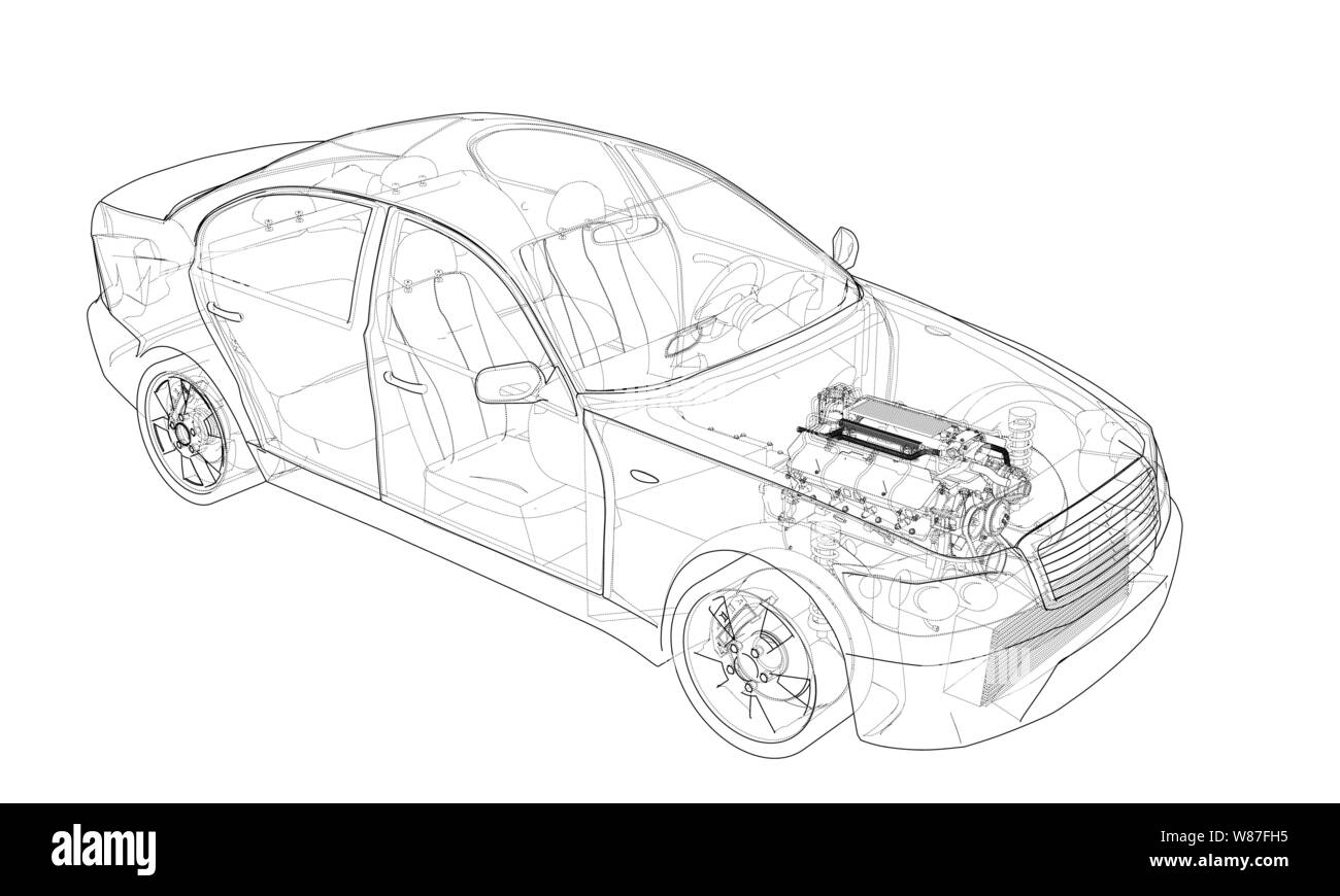 Concept car. Vector rendering of 3d Stock Vector Image & Art - Alamy