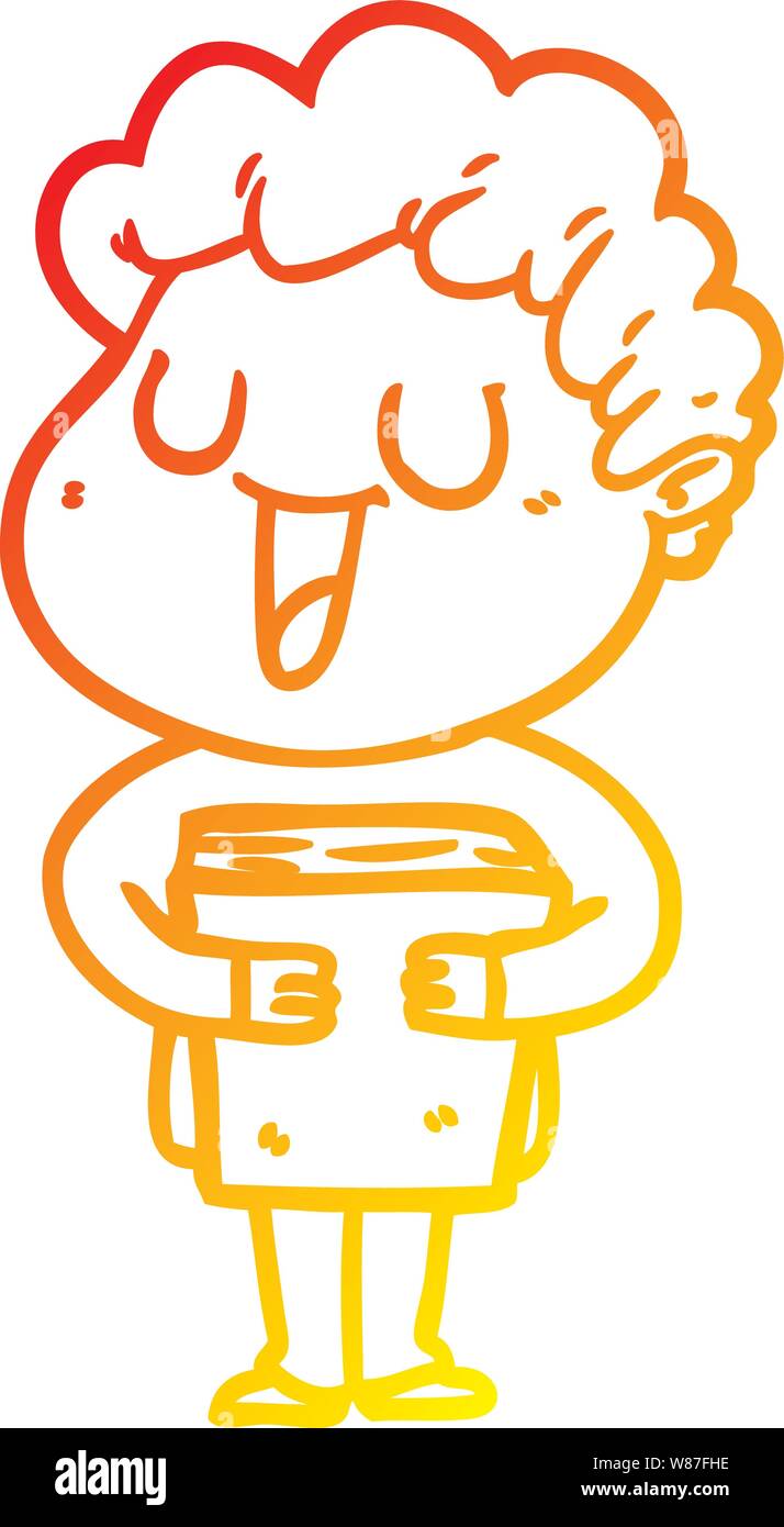 Boy laughing reading book Stock Vector Images - Alamy