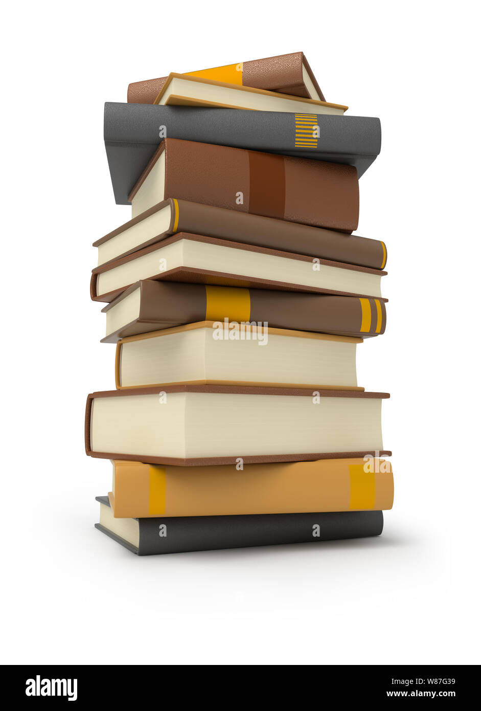 stack of books. 3d image. Isolated white background Stock Photo - Alamy