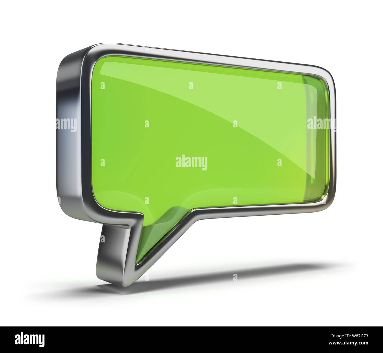 polished glass icon chat. 3d image. Isolated white background Stock ...