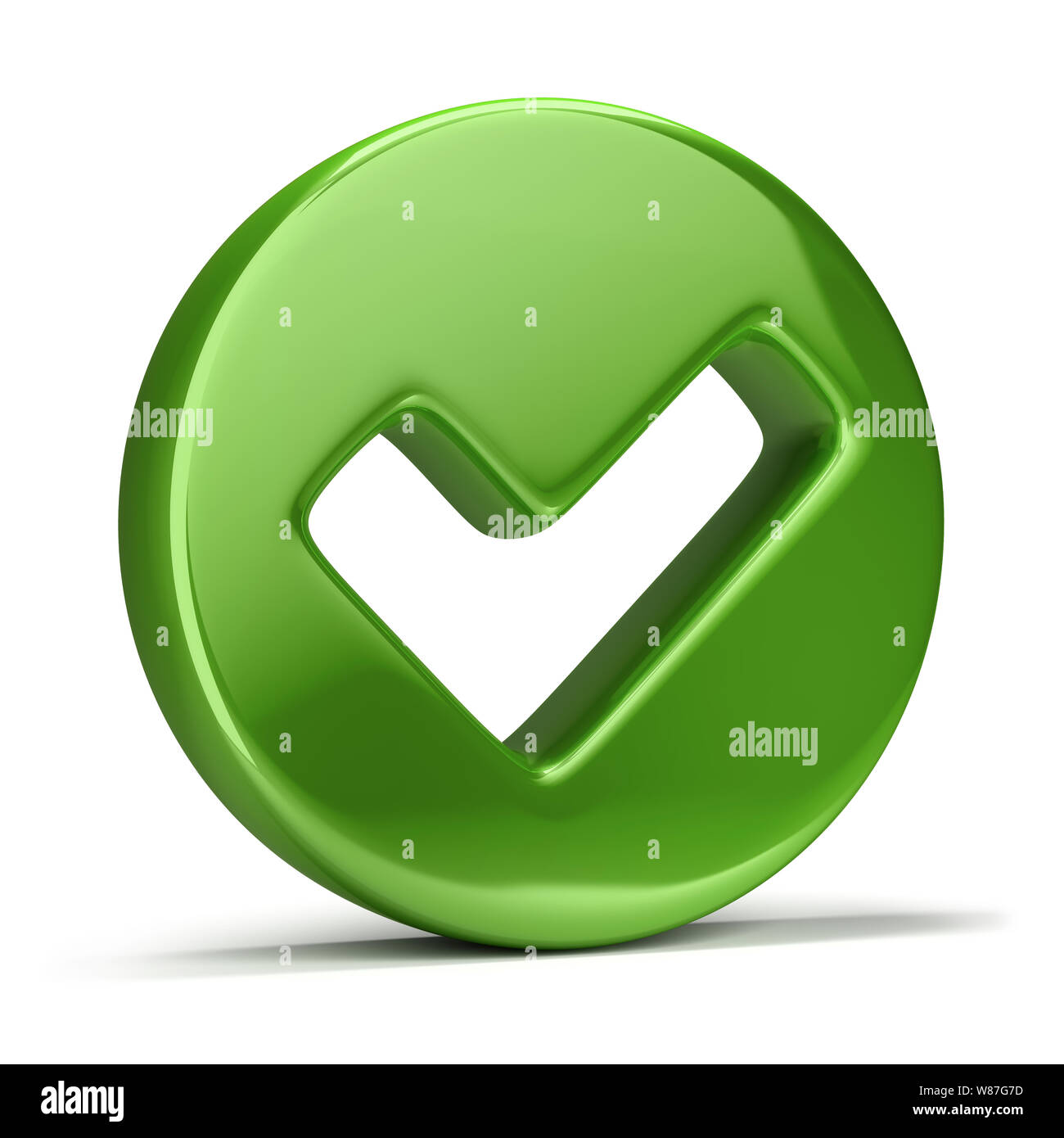 3d image. Green checkmark icon. Isolated white background Stock Photo ...