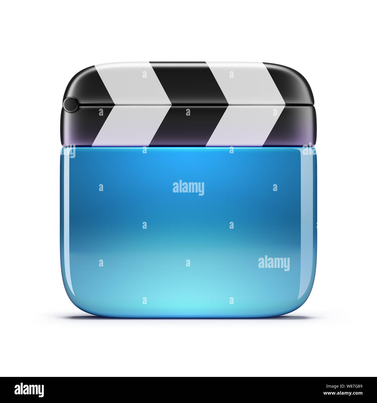 Glass cinema clapper. 3d image. Isolated white background Stock Photo ...