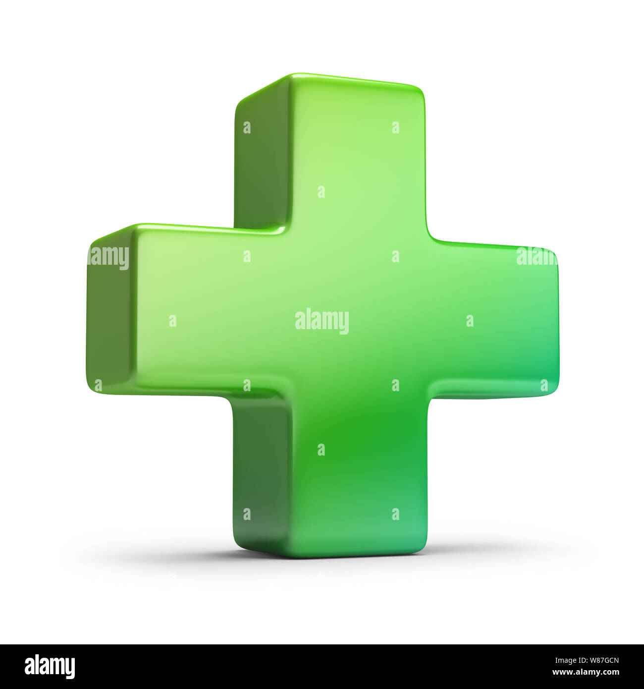Green cross. 3d image. Isolated white background Stock Photo - Alamy