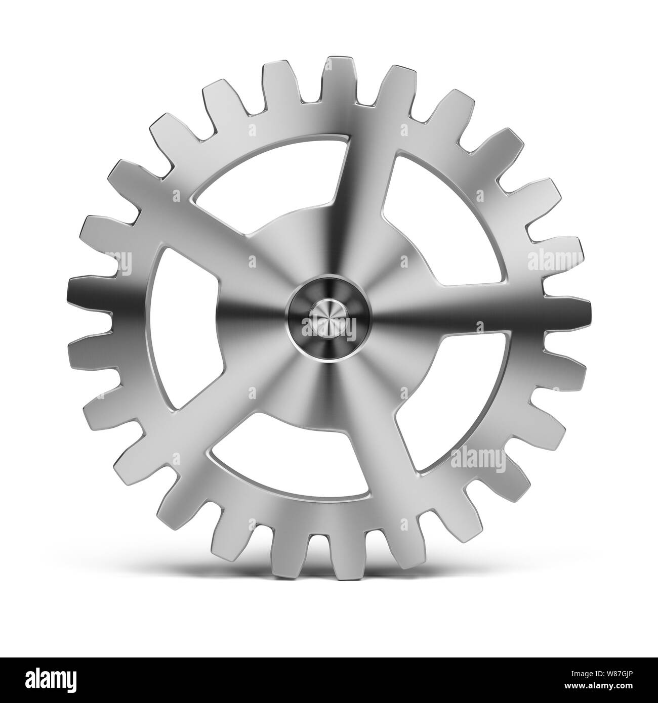 polished stainless steel gear. 3d image. Isolated white background ...