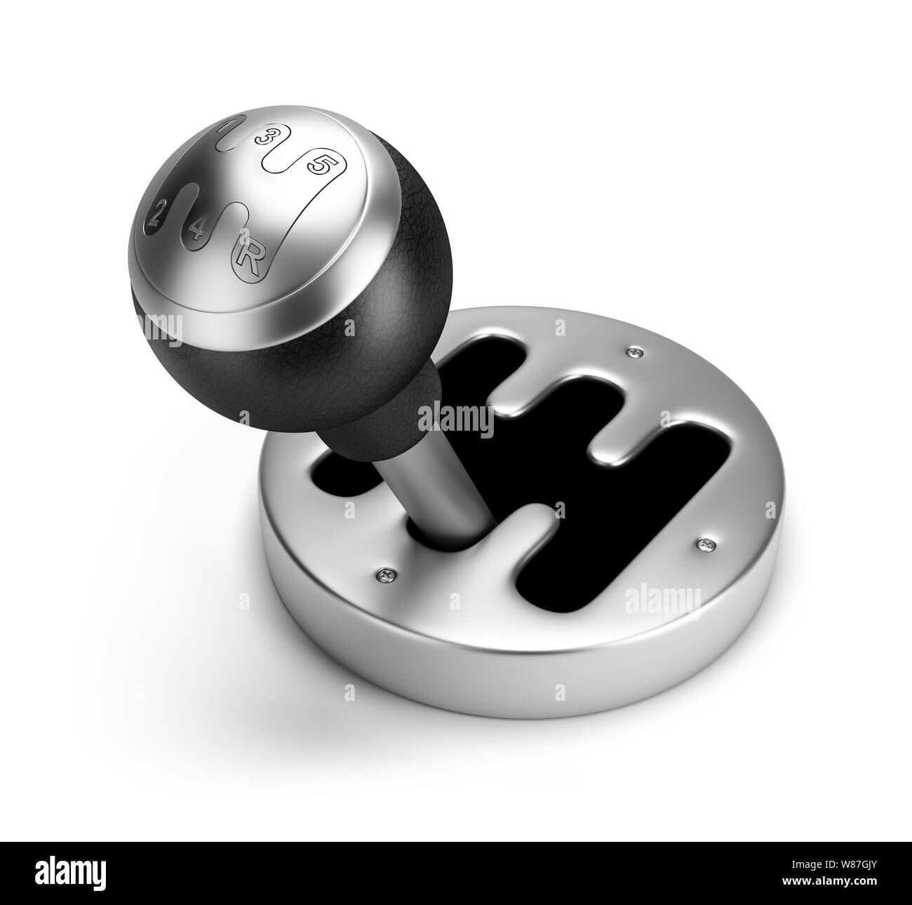 steel gearshift. 3d image. Isolated white background Stock Photo - Alamy