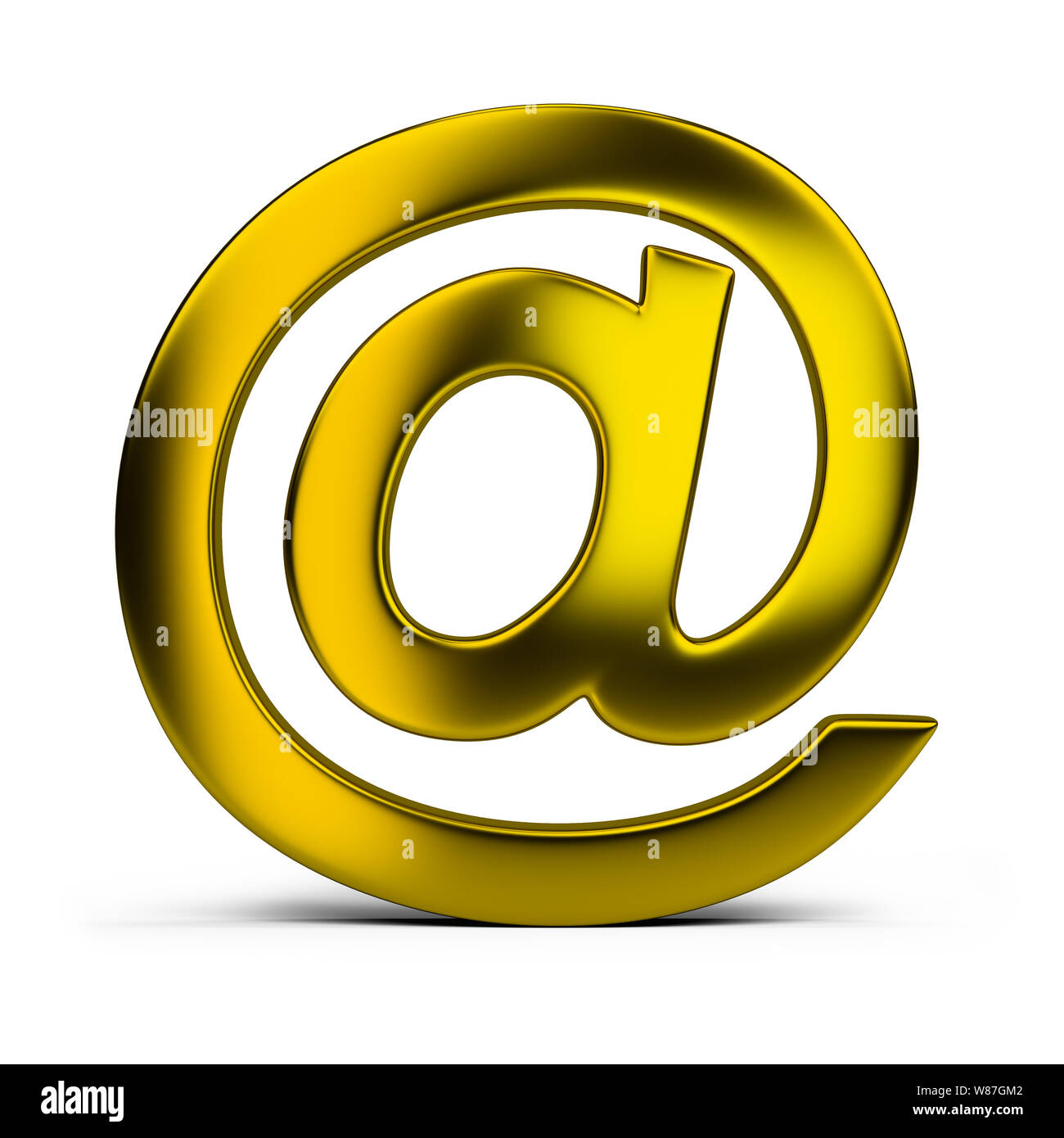 Polished gold email. 3d image. Isolated white background Stock Photo ...