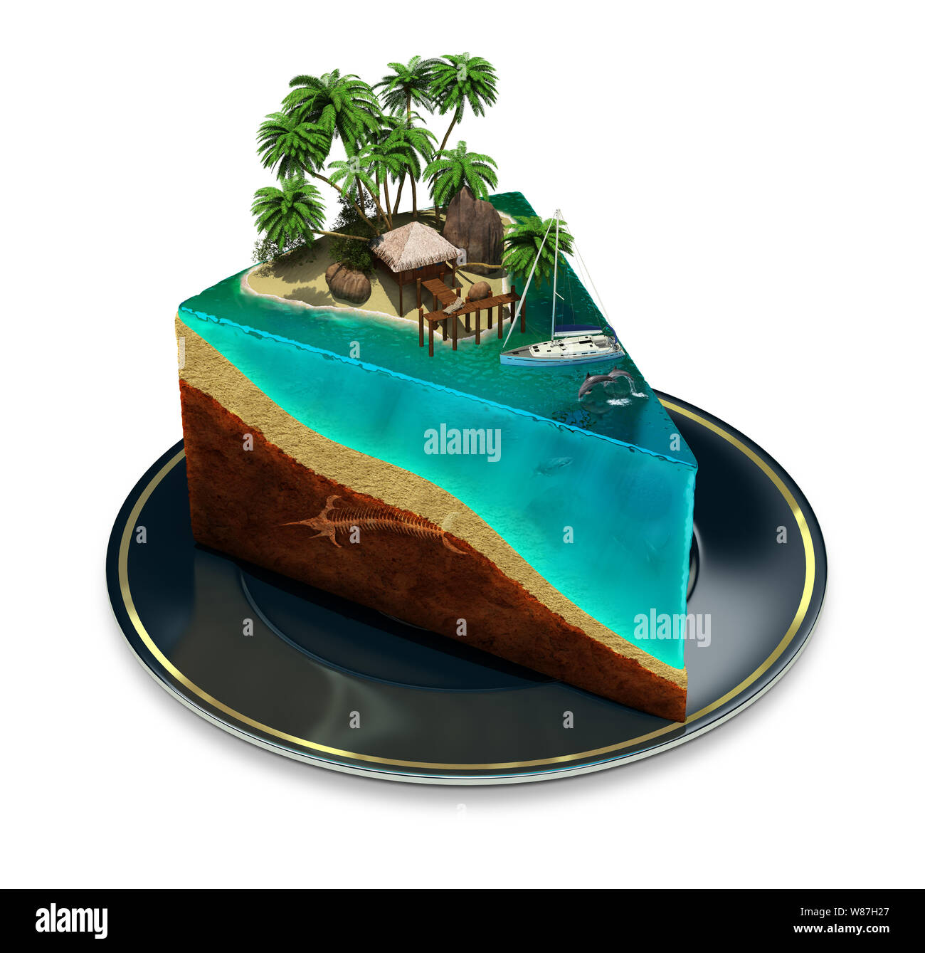 Beach render top Cut Out Stock Images & Pictures - Alamy