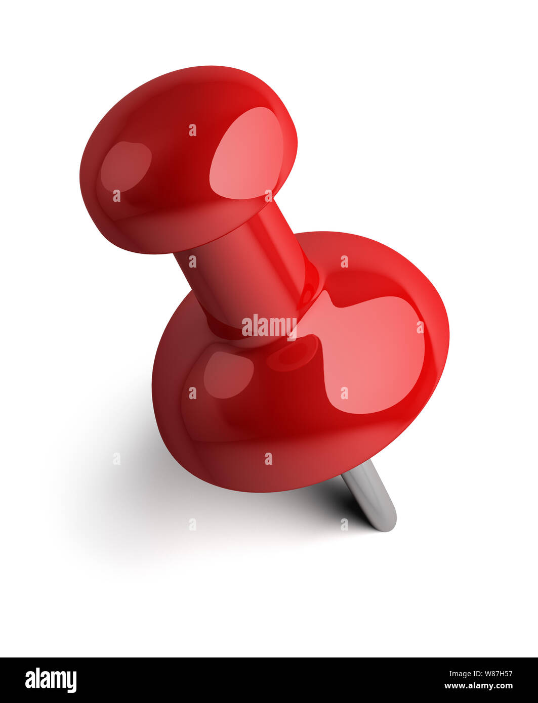 Red pushpin. 3d image. Isolated white background Stock Photo - Alamy
