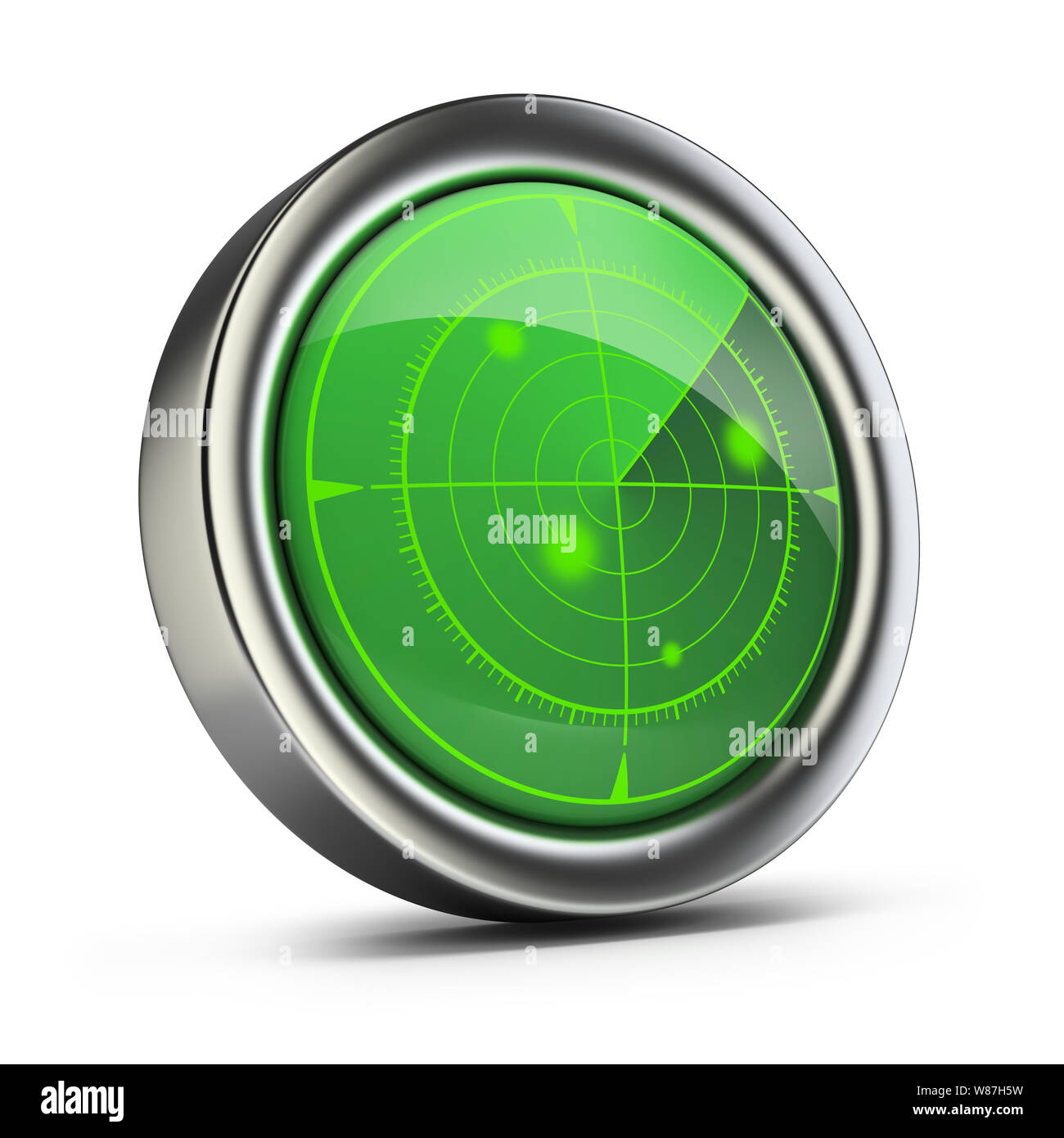 Radar with green screen. 3d image. White background Stock Photo - Alamy