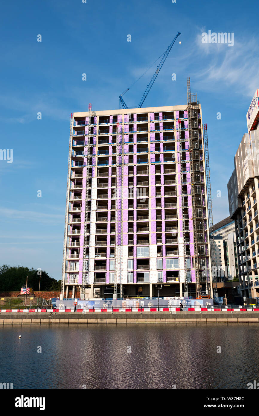 Buildings under construction as part of the Liverpool Waters scheme ...