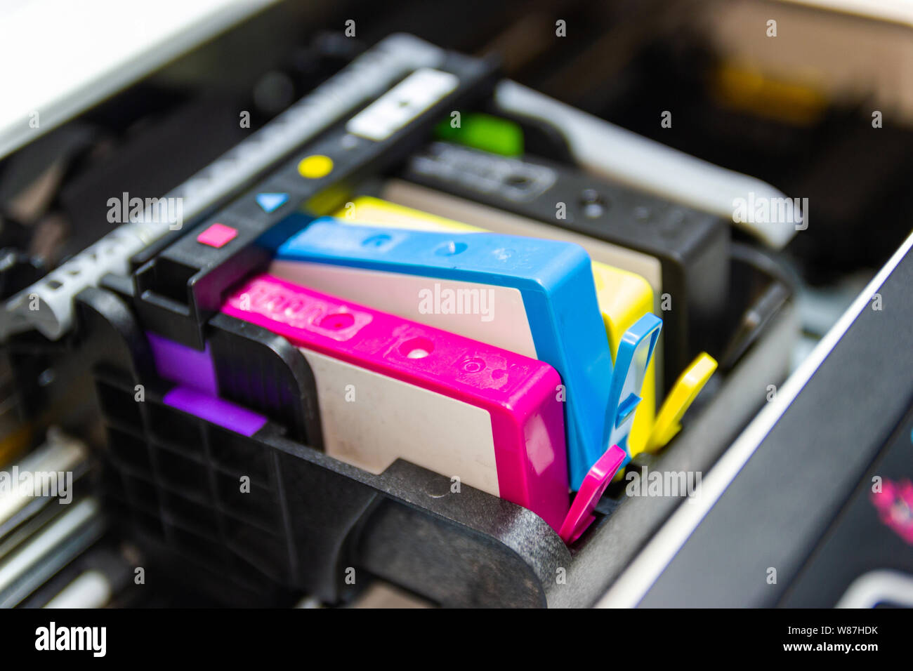 the color printer inkjet cartridge of the printer inject Stock Photo ...