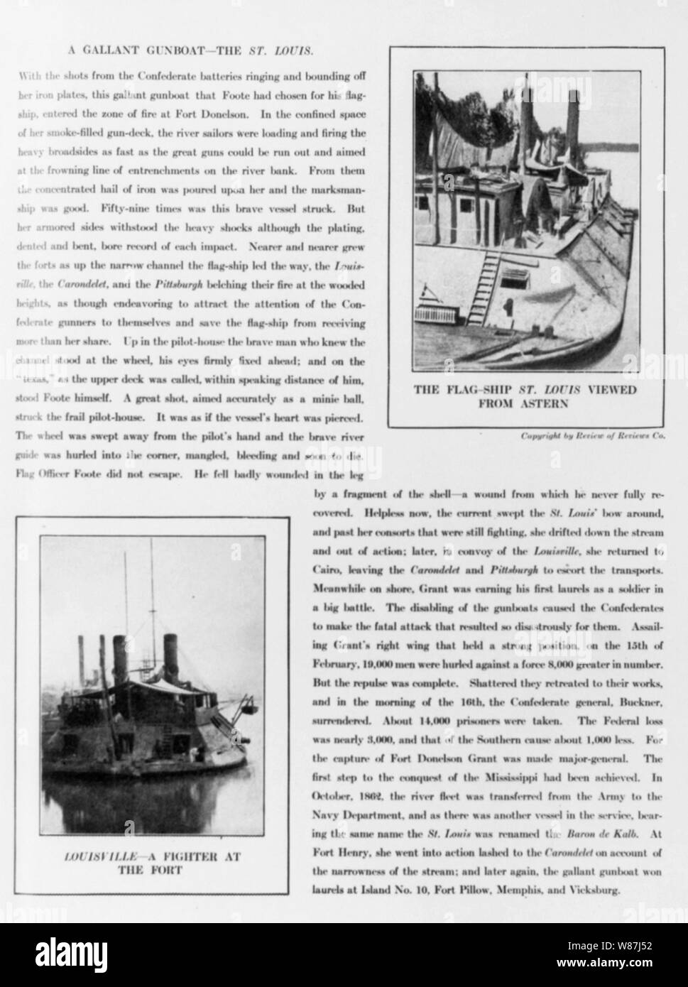 2 illus. of gunboats 1. ST. LOUIS viewed from astern; 2. LOUISVILLE ...