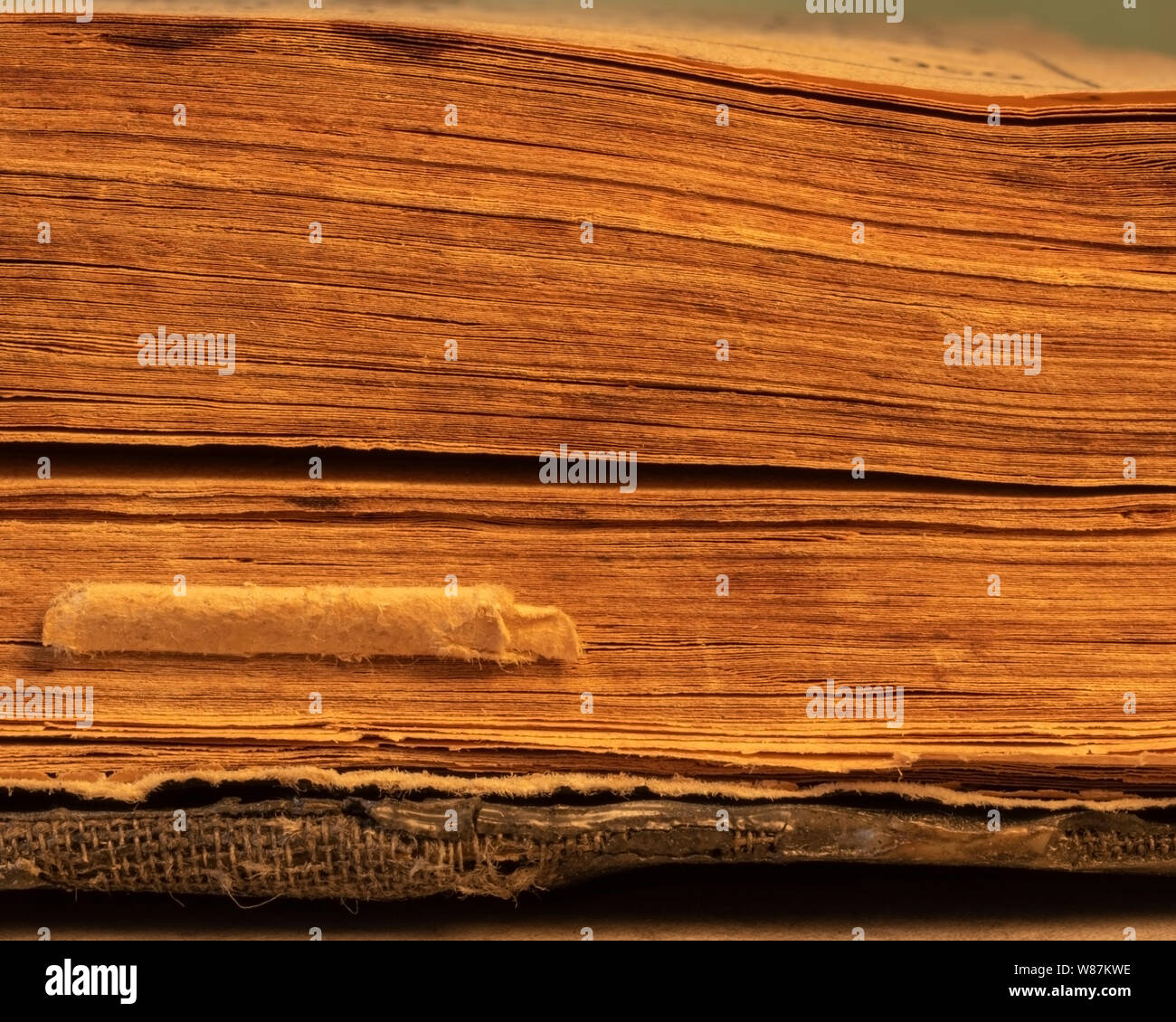 Old book. Close up of side texture of book pages. Vintage background ...