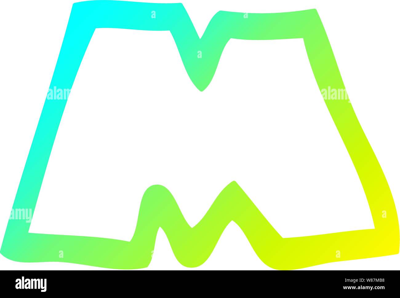 cold gradient line drawing of a cartoon letter m Stock Vector Image ...