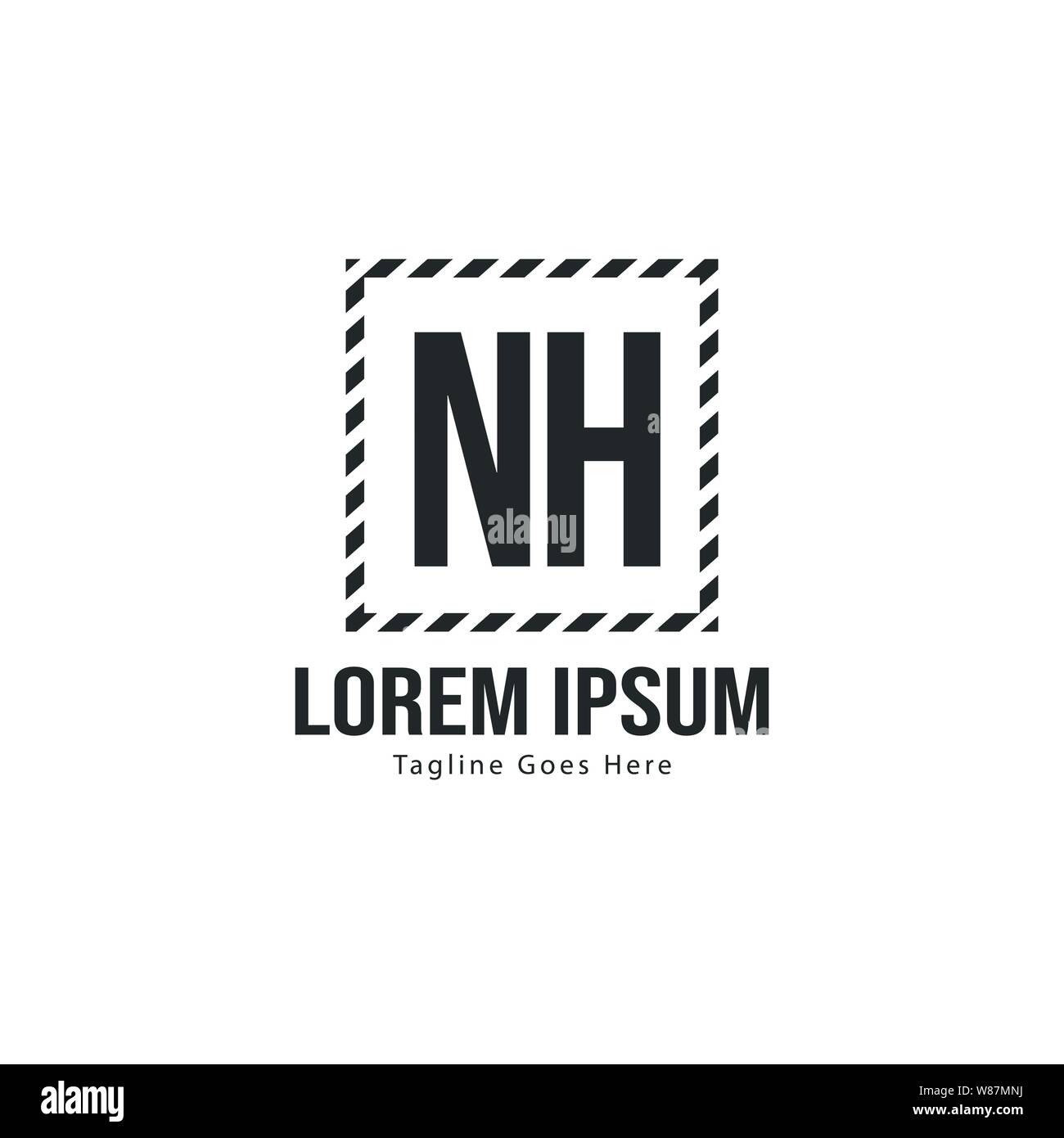 Initial NH logo template with modern frame. Minimalist NH letter logo vector illustration design ...