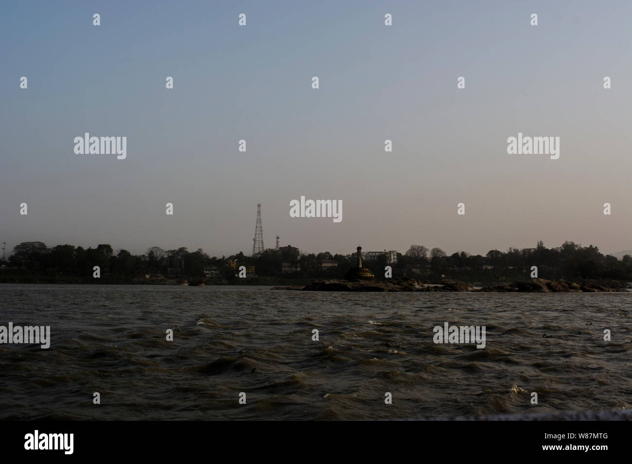 View from Umananda temple is located in an island surrounded by ...