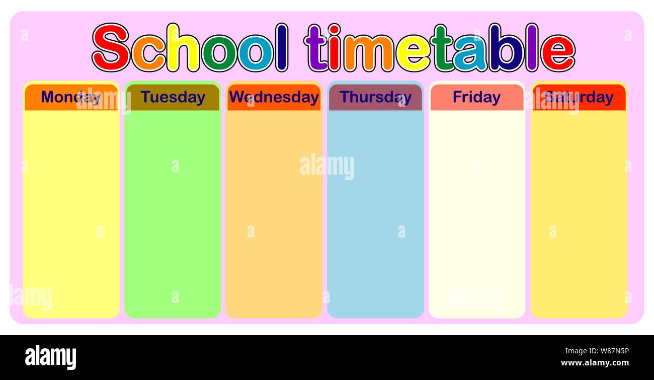 School Timetable, a weekly curriculum design template, scalable graphic ...
