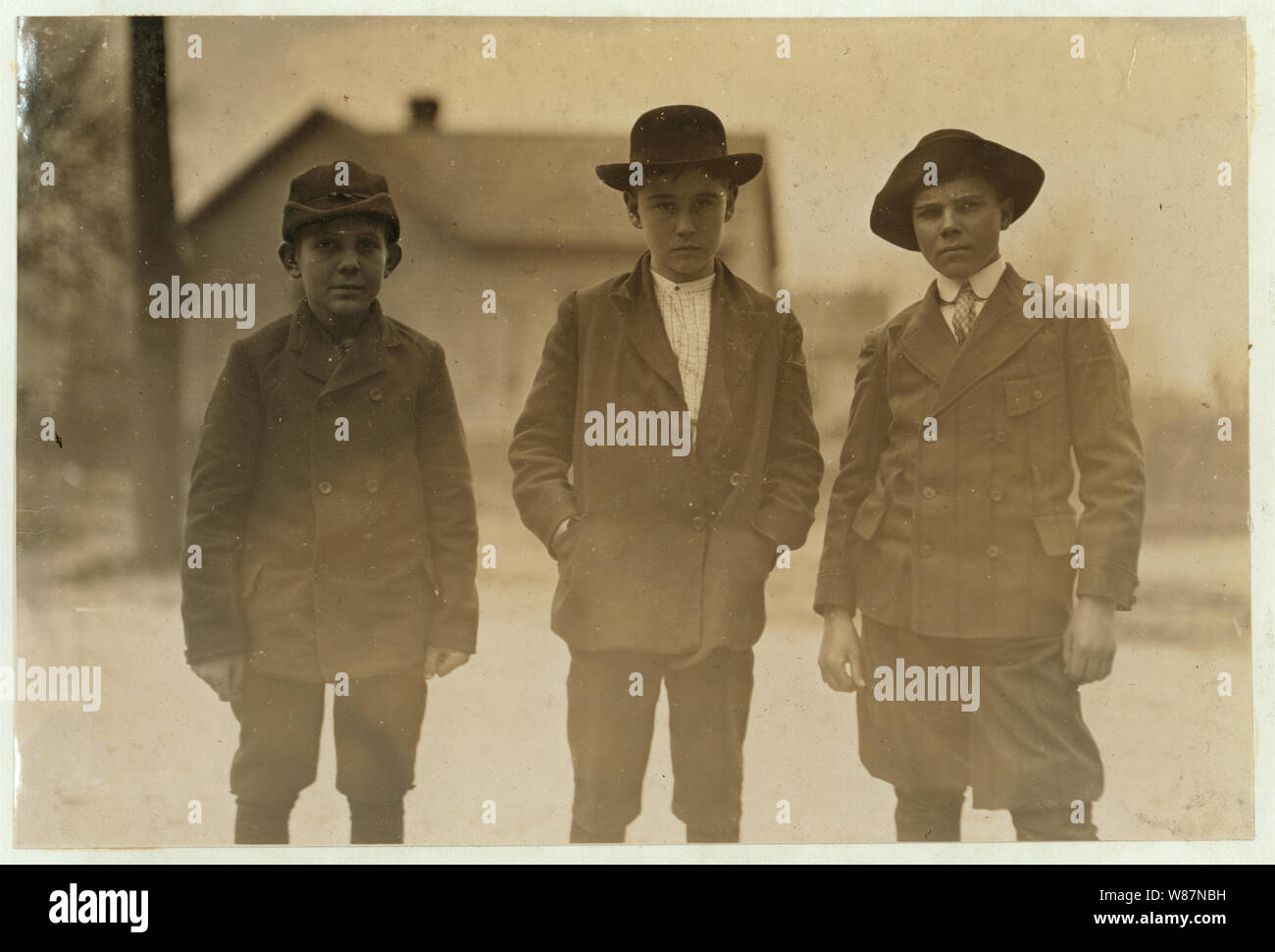 3 doffer boys, Dickson Mill, Laurinburg, N.C. Charley Gregory (boy with ...