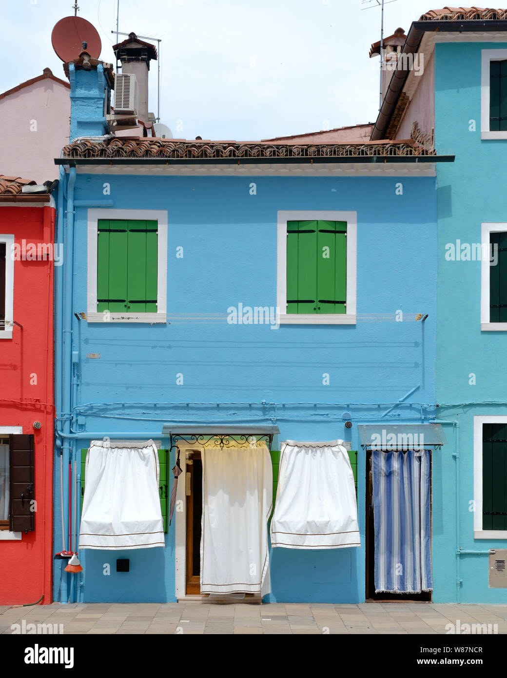 Colourful houses in the fishing village of Burano, Venice Stock Photo - Alamy