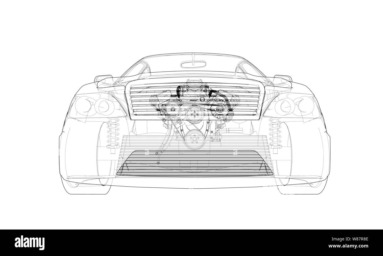 Concept car. Vector rendering of 3d Stock Vector Image & Art - Alamy