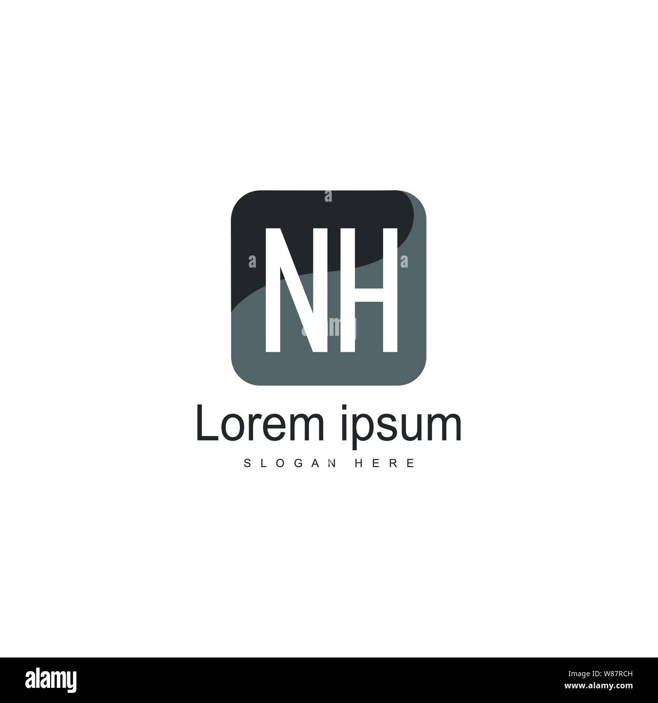Initial NH logo template with modern frame. Minimalist NH letter logo ...