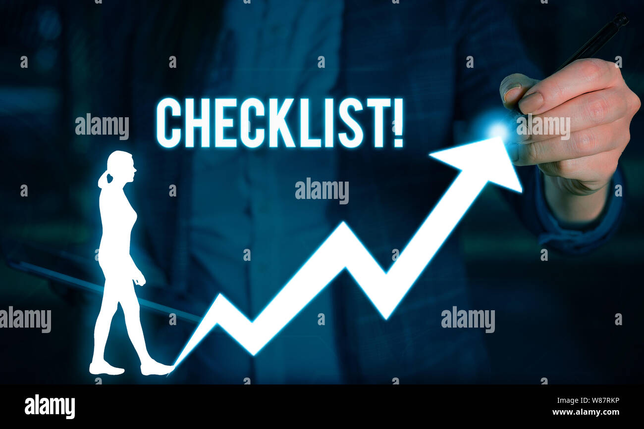 Writing note showing Checklist. Business concept for list items ...