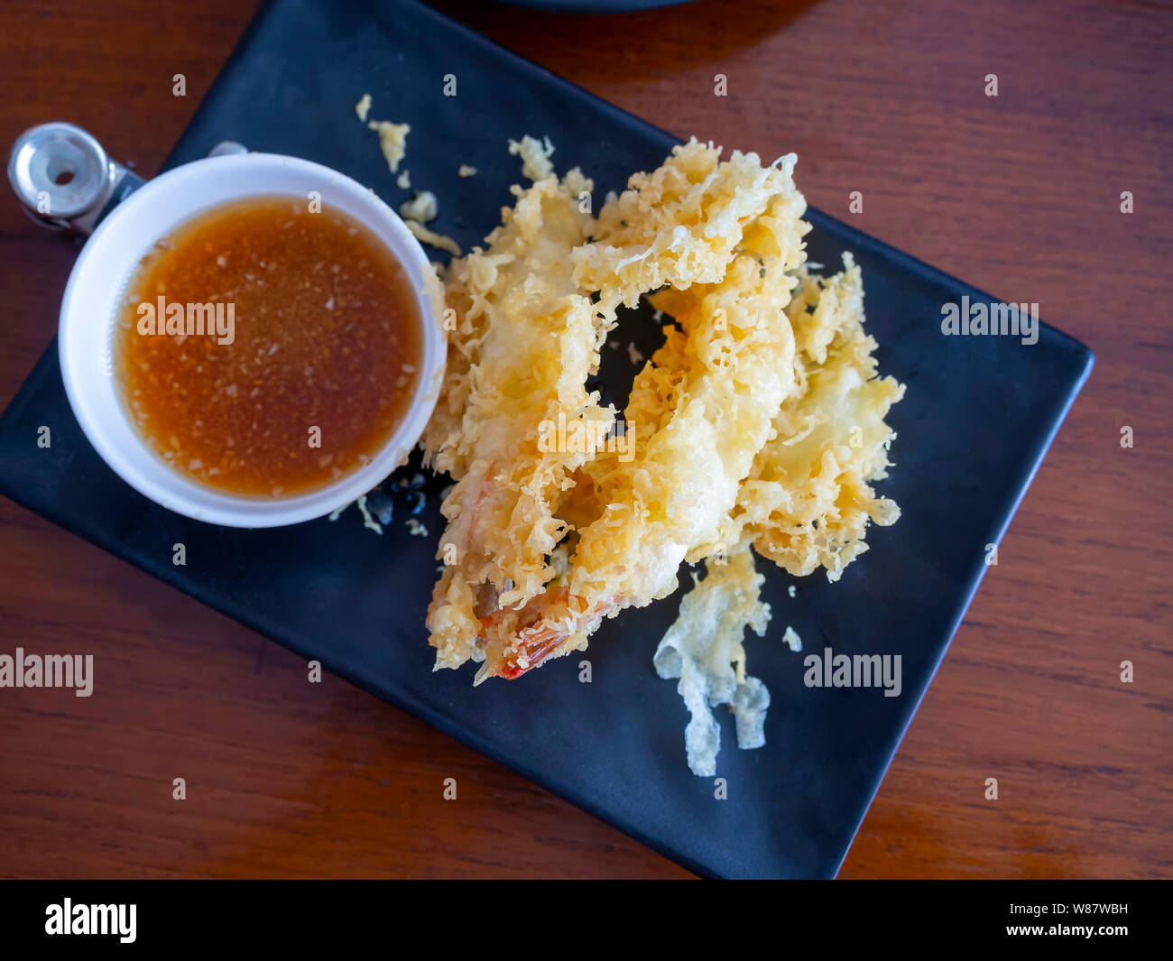 Top view of Japanese Cuisine - Tempura Shrimps (Deep Fried Shrimps ...