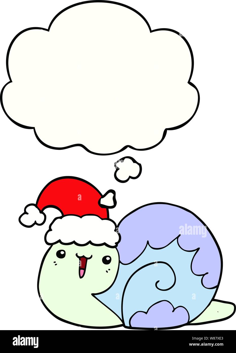 cute cartoon christmas snail with thought bubble Stock Vector Image ...
