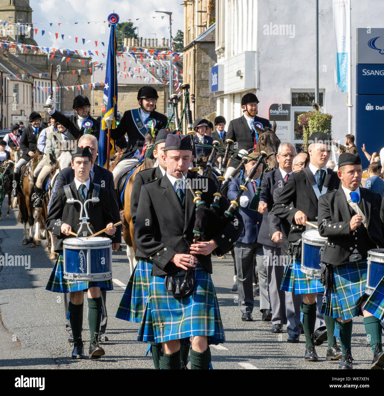 Coldstream, Scottish Borders, Scotland, UK. 8th August 2019. Around 300 ...