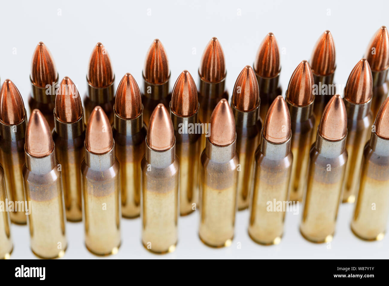 Hunting cartridges of caliber on a white background. 308 Win Stock ...