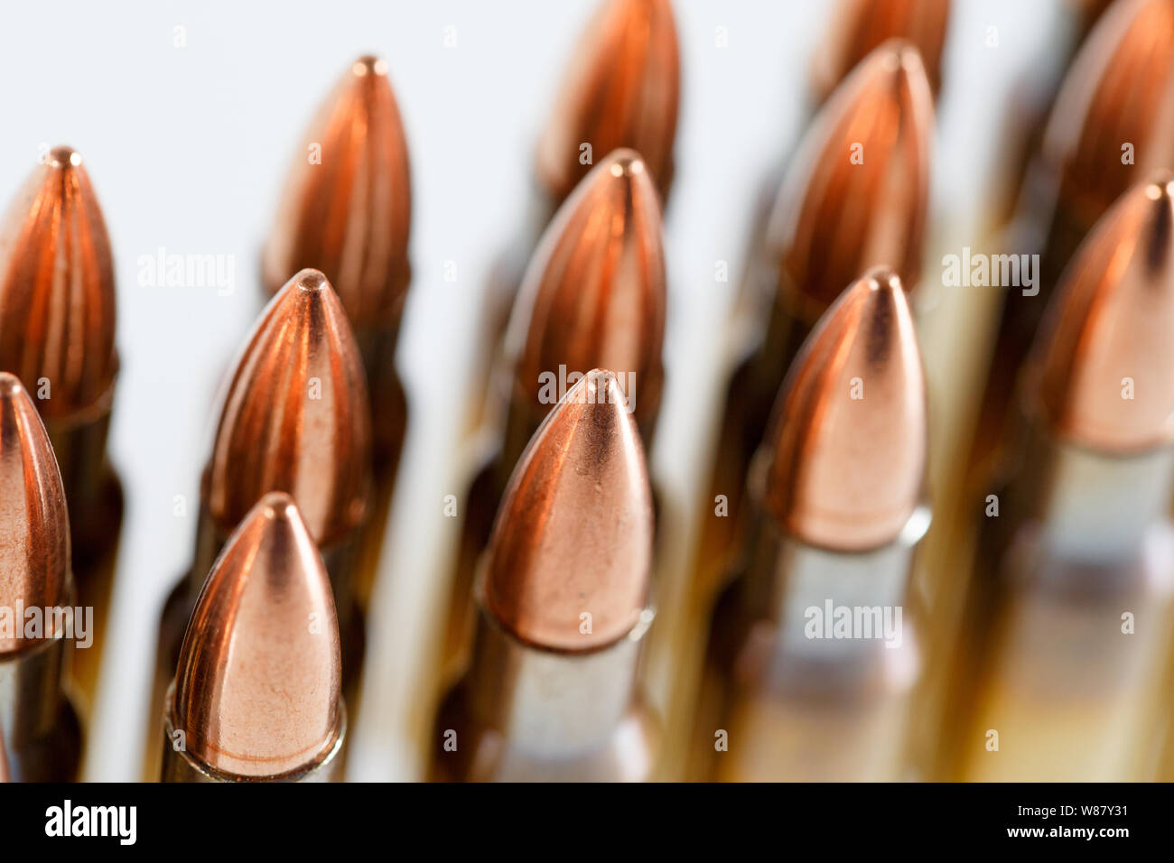 Hunting cartridges of caliber on a white background. 308 Win Stock ...
