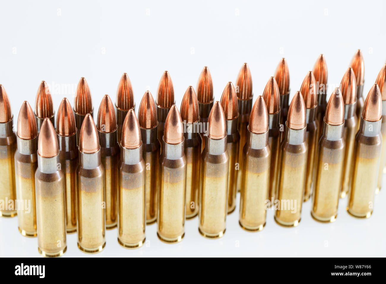 Hunting cartridges of caliber on a white background. 308 Win Stock ...