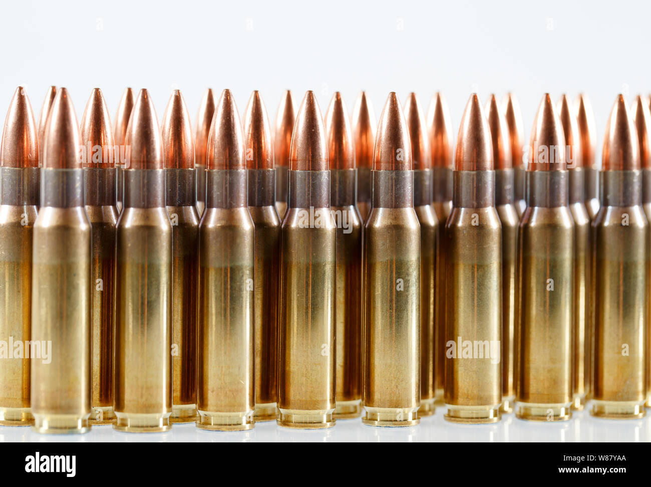 Hunting cartridges of caliber on a white background. 308 Win Stock ...